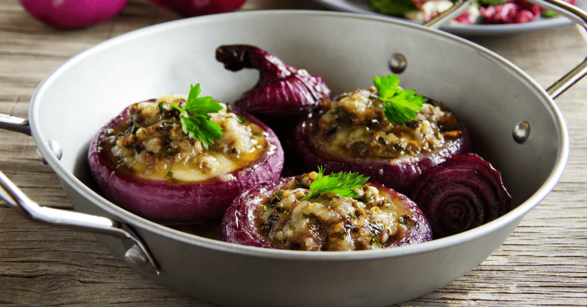 Stuffed Jumbo Red Onion - alive magazine