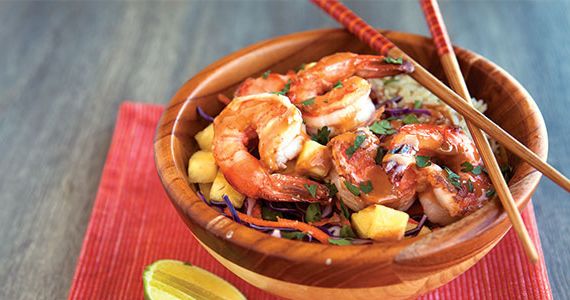 Prawn Rice Bowl with Nut Sauce - alive magazine