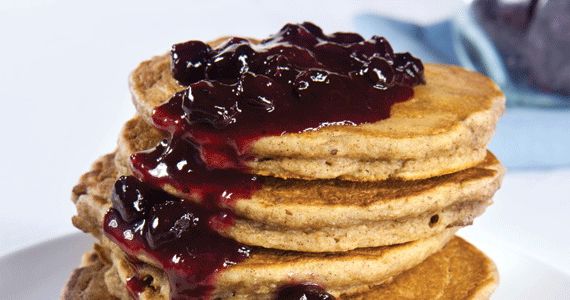 Hazelnut Hemp Pancakes with Dried Blueberry Sauce - alive magazine