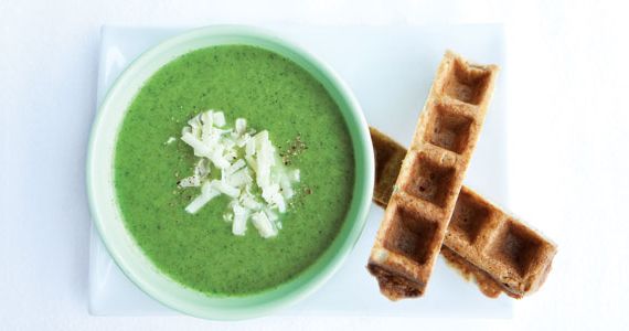 Cheesy Waffle Soldiers with Broccoli Soup - alive magazine