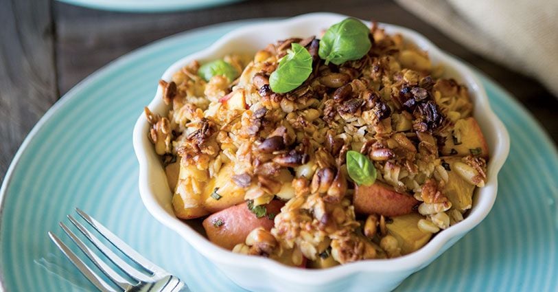 Nectarine Basil Crumble - alive magazine