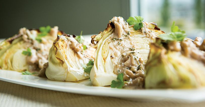 Roasted Cabbage with Walnut-Mustard Dressing - alive magazine