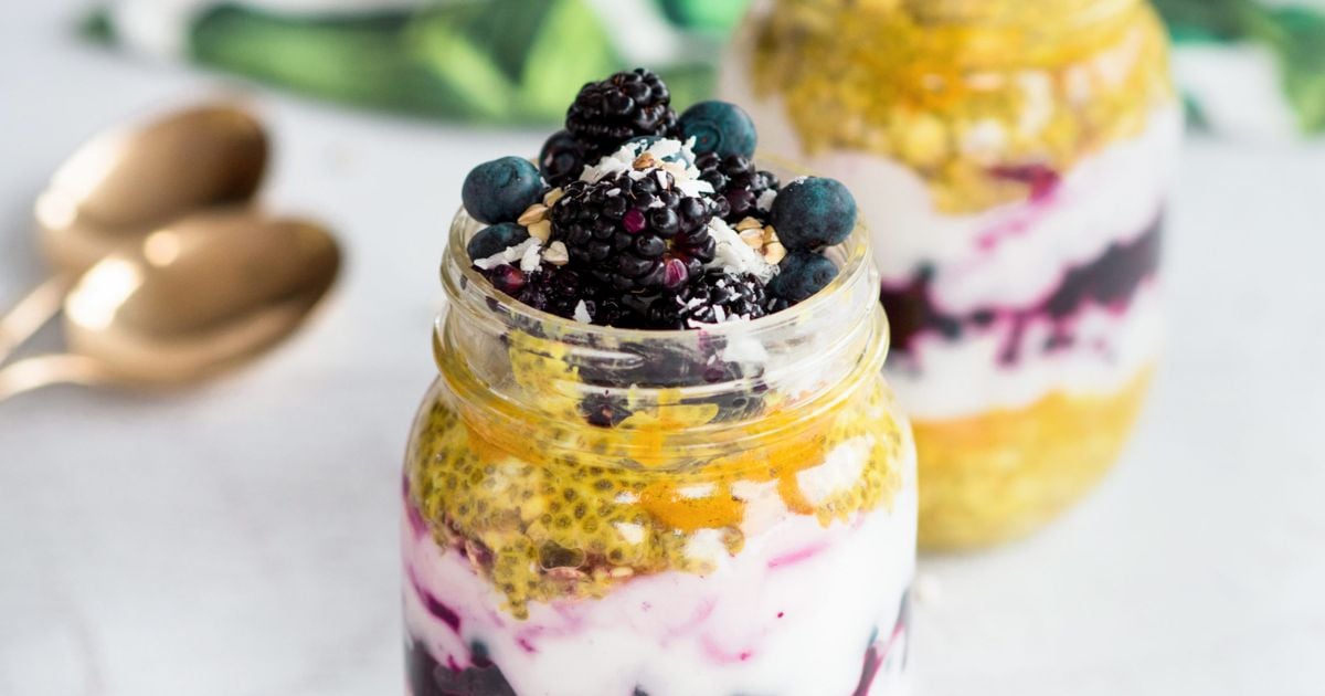 Tie-Dye Tropical Turmeric Chia Parfait - alive magazine