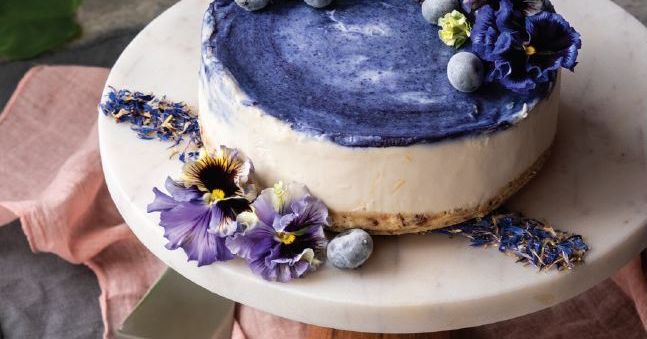 Blue Pea Swirl Cheesecake - alive magazine