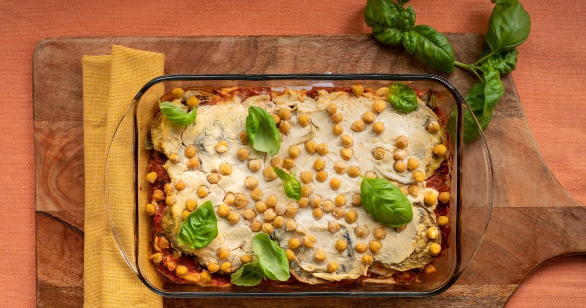 Plant-Based Eggplant Lasagna with Chickpeas, Marinara, and Tofu-Cashew ...