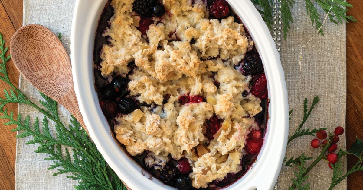 Mixed Frozen Berry Cobbler with Crystallized Ginger - alive magazine