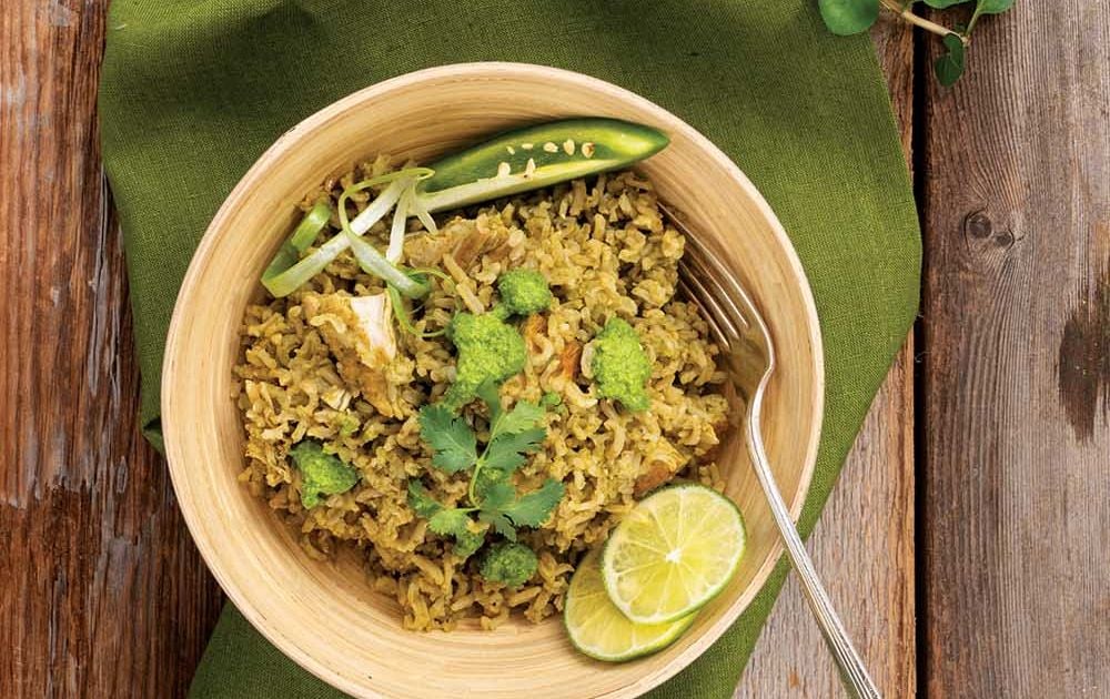 Cilantro Rice with Chicken and Mint Sauce - alive magazine
