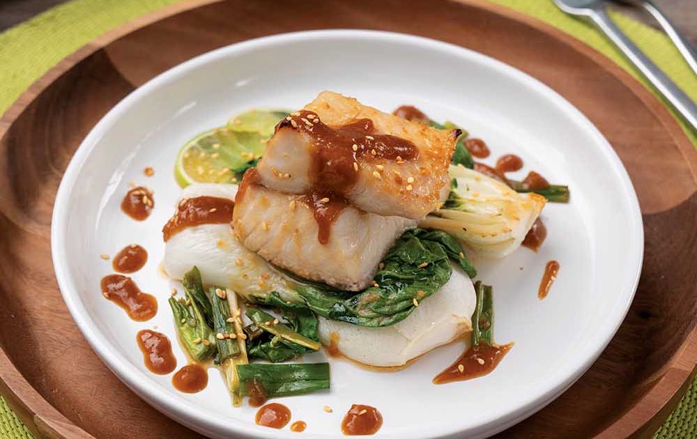 Roasted Black Cod or Turbot with Bok Choy, Maple, and Miso - alive magazine