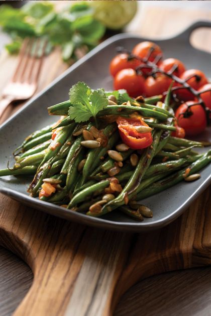 Charred Green Beans with Salsa - alive magazine