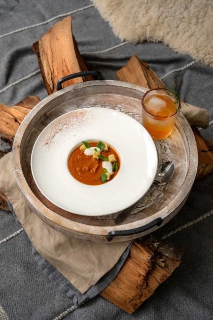 Soup with Charred Veggies and Spicy Harissa - alive magazine