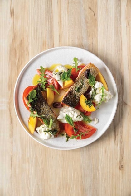 Roasted Salmon with Tomato and Peach Salad - alive magazine